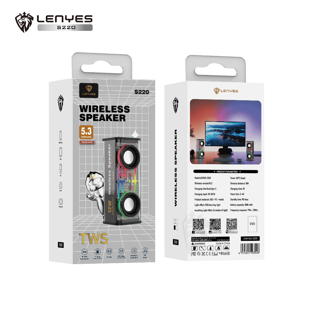 Lenyes รุ่น S220 | Wireless Speaker ลำโพงบลูทูธพกพา | ประกัน 1 ปี ...