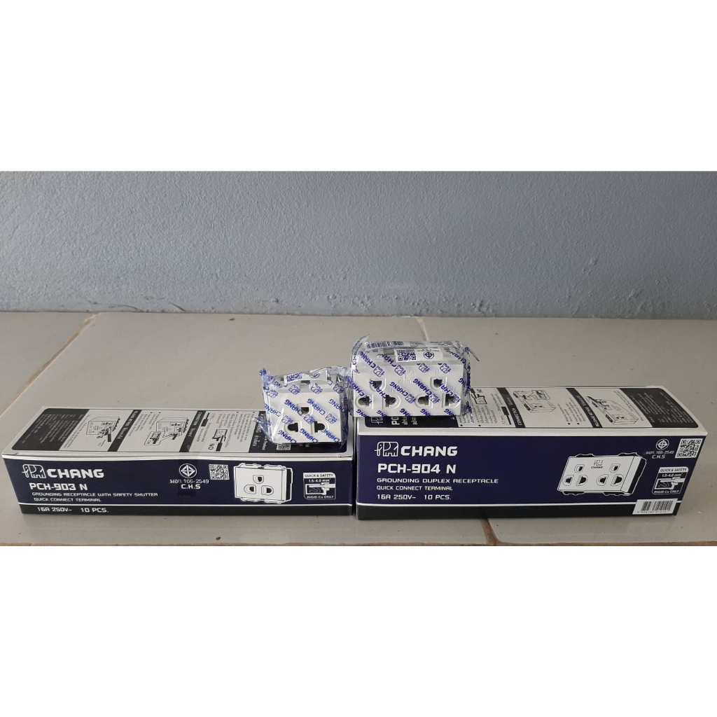 CHANG เต้ารับเดี่ยวมีกราวด์ รุ่นPCH-903Nเต้ารับคู่มีกราวด์รุ่นPCH-904N | Shopee Thailand