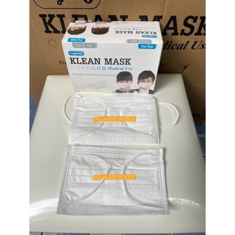 KLEAN MASK สำหรับผู้ใหญ่และเด็ก 💰ราคาถูกมากกก (Longmed) กล่อง 50 ชิ้น ...