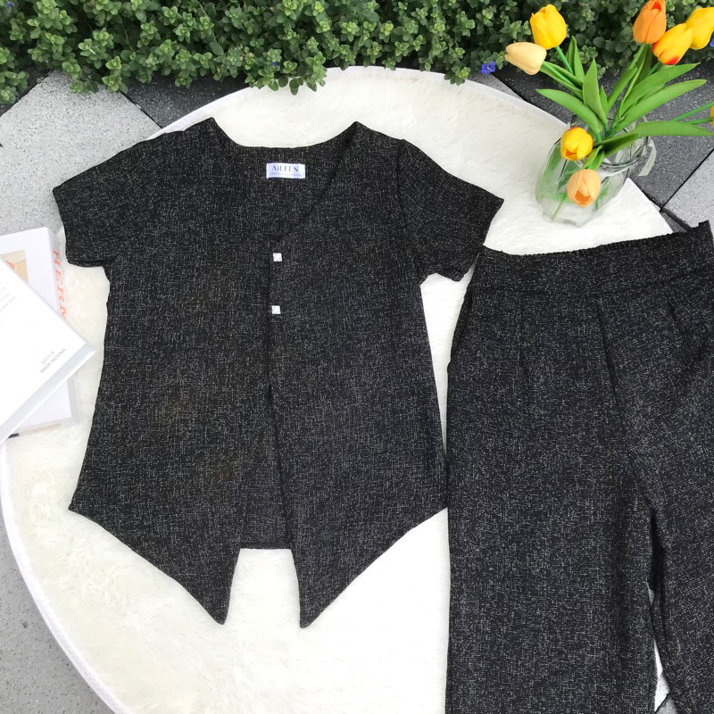 ชุดเซ็ตผ้าทวีตกางเกงขายาว(Tweet set) | Shopee Thailand