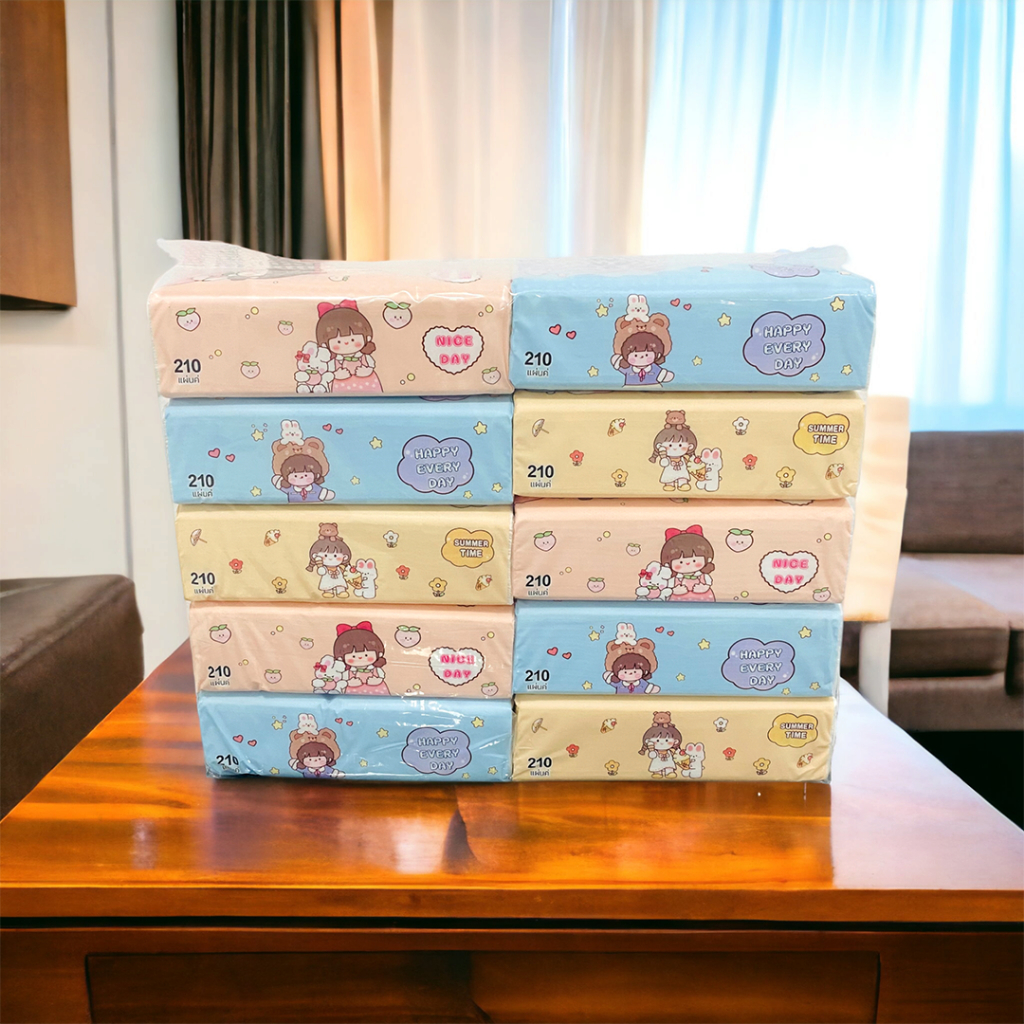 OMUDA_SHOPทิชชู่แบบยาว(ยกเเพ็ค10ห่อ)ทิชชู่ลายน้องผู้หญิงน่ารัก หนา 3 ชั้น | Shopee Thailand