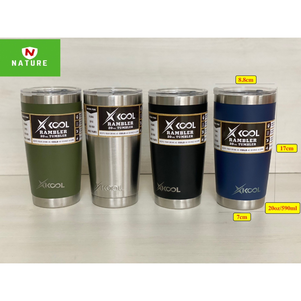 Xkool แก้วขนาด 20oz 30ozสีพื้นเก็บอุณหภูมิความเย็น,ร้อน สแตนเลส304Free!!ยางลองแก้วไม่มีไอน้ำเกา ...
