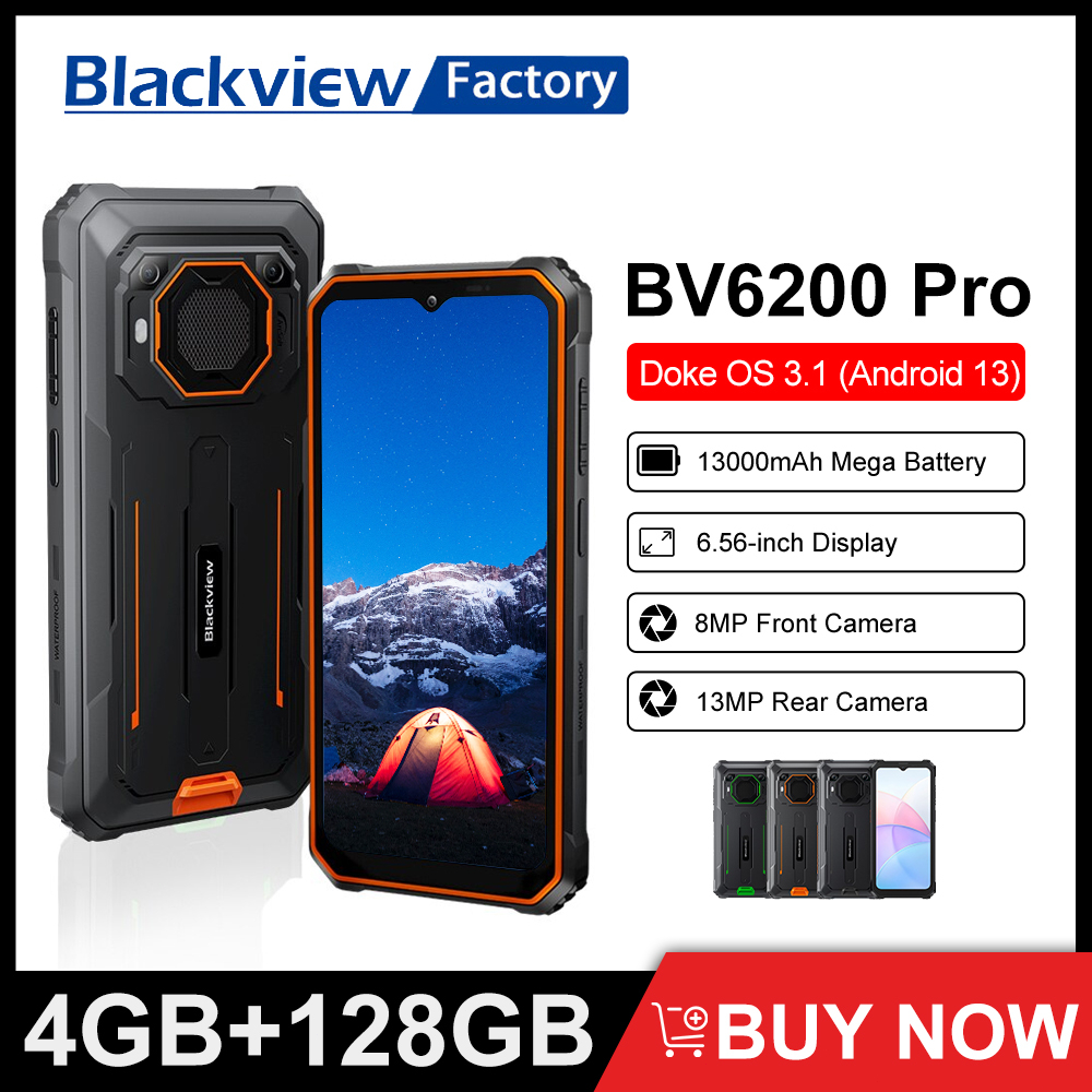 Blackview BV6200 Pro 4GB+128GB 13000mAh Android 13 6.56 inch With 18W ...