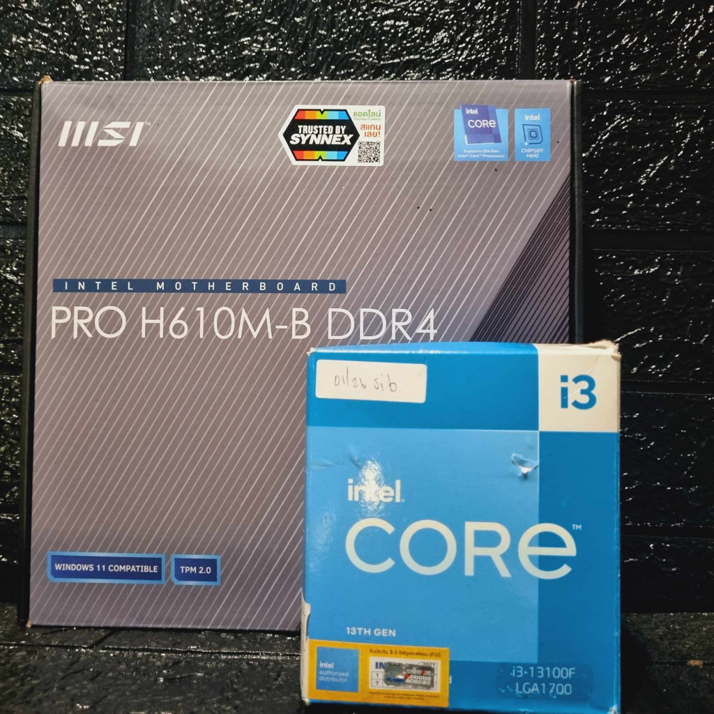 CPU (ซีพียู) INTEL CORE I3 13100F 4 (4P)C/8T + MSI PRO H610M-B DDR4 ...