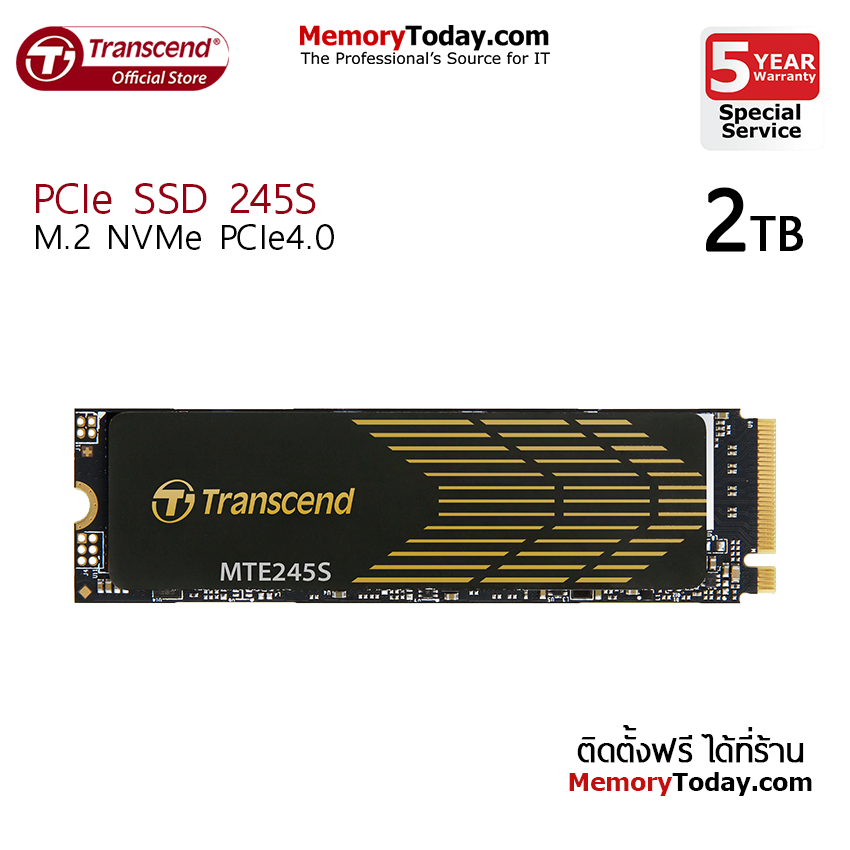 Transcend M.2 NVMe PCIe4.0 SSD 245S (MTE245S) / Capacity:500GB,1TB,2TB,4TB | Shopee Thailand