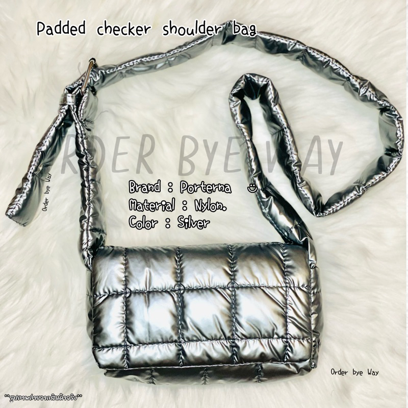 [พร้อมส่ง] Padded checker shoulder bag ̈ | Shopee Thailand