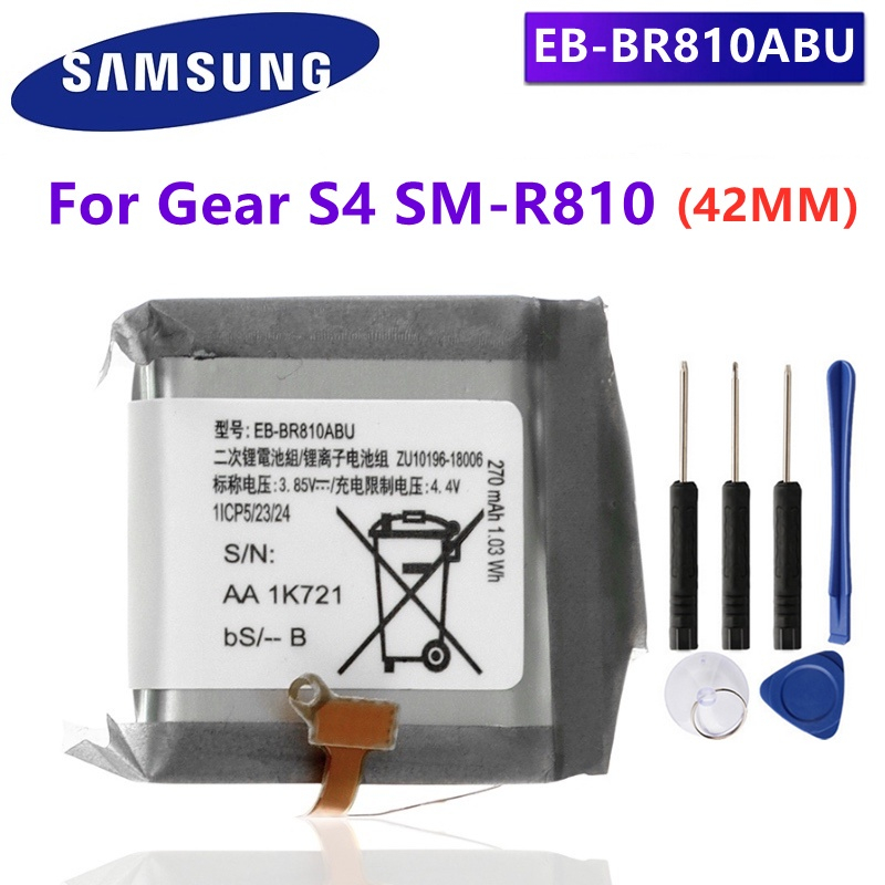 แบตเตอรี่ Samsung Galaxy Watch 42mm R810 Battery EB-BR810ABU 270mAh SM-R810 R815 SmartWatch ...