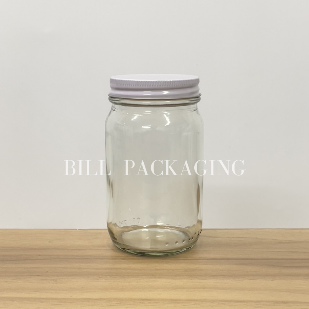 (แพ็ค10ใบ) กระปุกแก้วขนาด 240ml. พร้อมฝา 8oz.(ฝา6แบบ) [รหัสขวด:TG71 ...