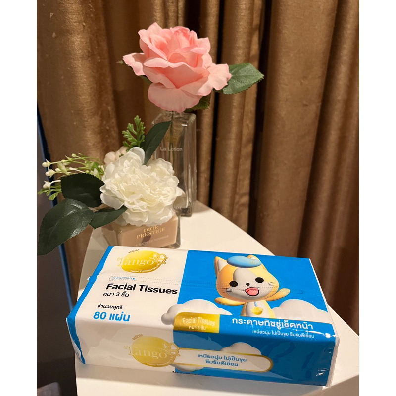 Tango Facial Tissues กระดาษเช็ดหน้า 80 แผ่น หนา 3 ชั้น 1 ห่อ | Shopee ...
