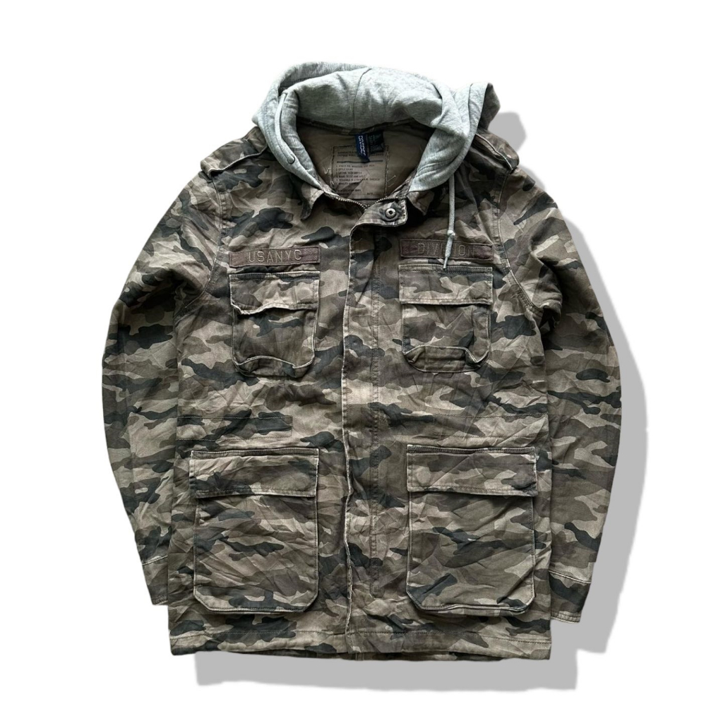 H&M Hooded Camo Jacket รอบอก 42” | Shopee Thailand