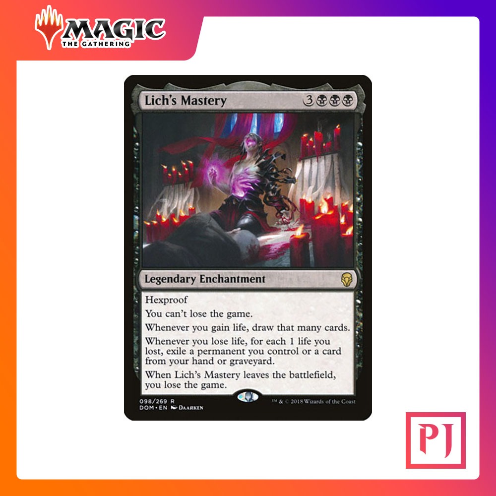 [MTG] Lich's Mastery [DOM] [BLACK] [RARE] [NORMAL] [ENG] (การ์ดเมจิค ...