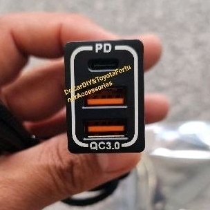 Type C + 2 USB QC3.0 fast charge ไฟสีน้ำเงิน ปลั๊กตรงรุ่น | Shopee Thailand