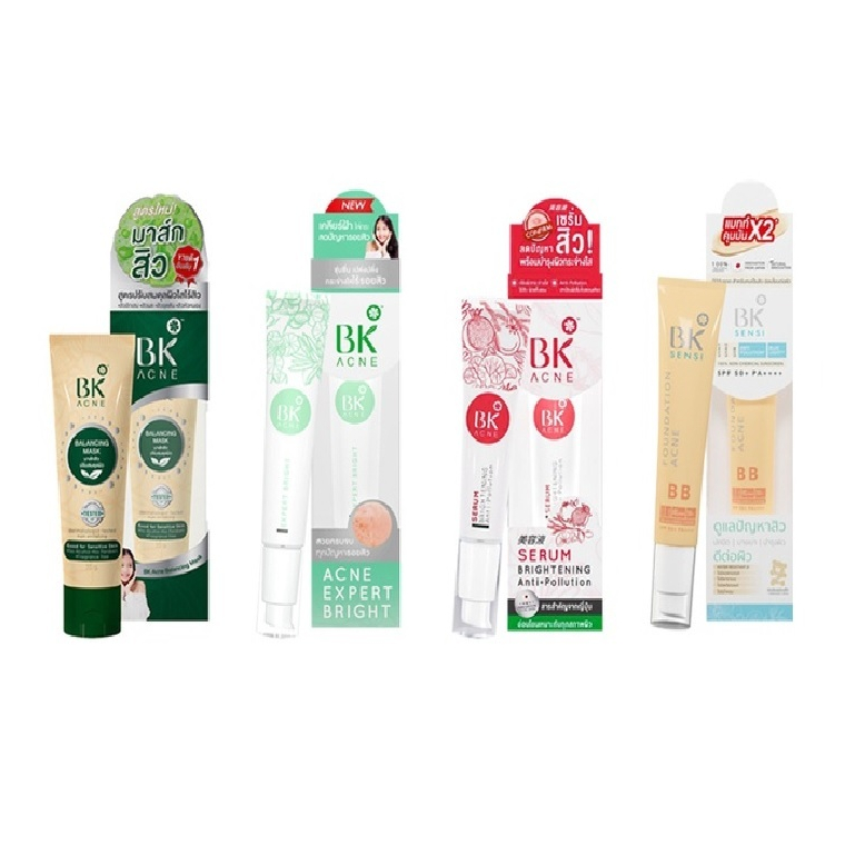BK Acne 4 สูตร BB/Mask/Serum/Expert บีเค แอคเน่ แบบหลอด | Shopee Thailand