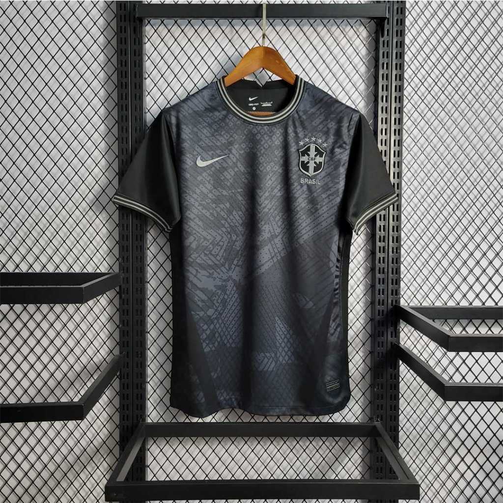 B5 BRAZIL BLACK KIT 2022 SPECIAL ALL BLACK FOOTBALL SHIRT | Shopee Thailand