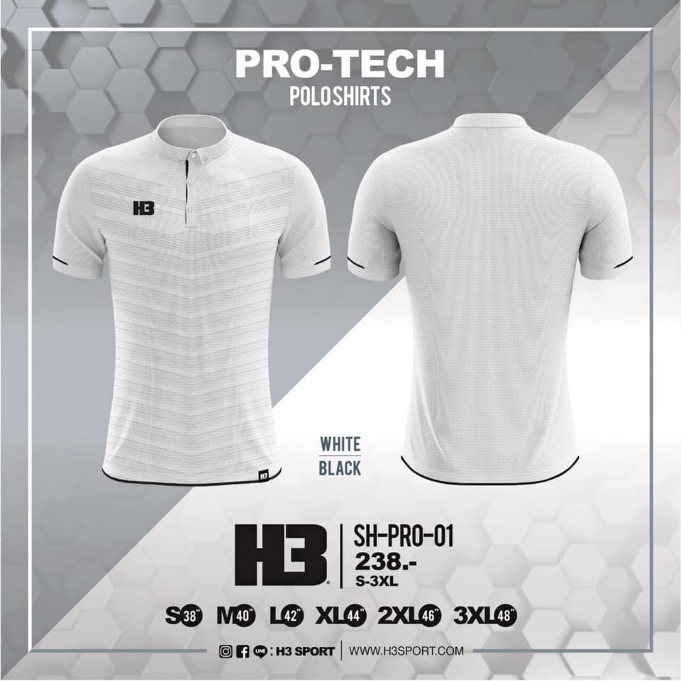 เสื้อโปโลกีฬา เสื้อโปโลเอชทรี H3 SPORT รุ่น SH PRO 01 ของแท้100% ...