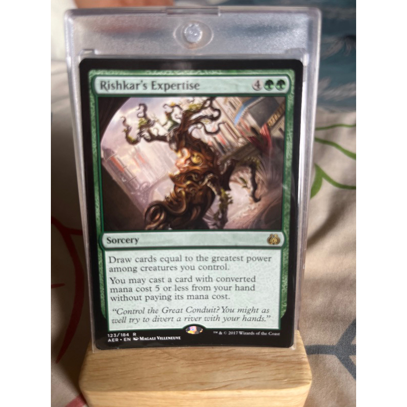 การ์ด MTG Rishkar's Expertise Green Magic the gathering EDH รุ่น AER ...