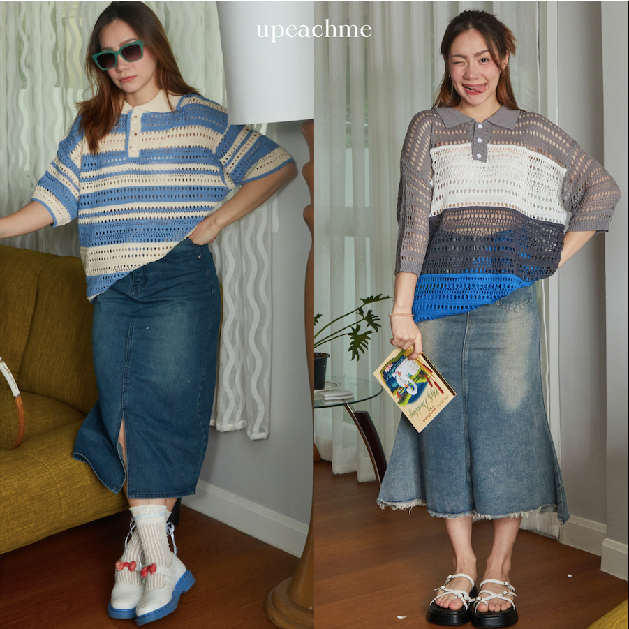 DEMI JEAN SKIRT I กระโปรงยีนส์ยาวผ่าหน้า โปรงยีนส์ผ่าหน้าพลัสไซส์ ยีนส์ ...
