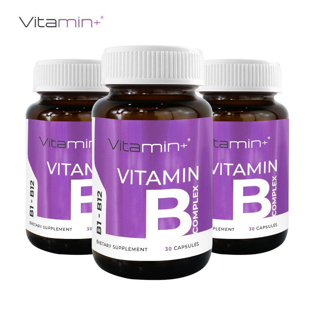 [แพ็ค 3 ขวดสุดคุ้ม] วิตามินบีรวม วิตามินพลัส Vitamin B Complex Vitamin plus Vitamin B1 B2 B3 B5 ...