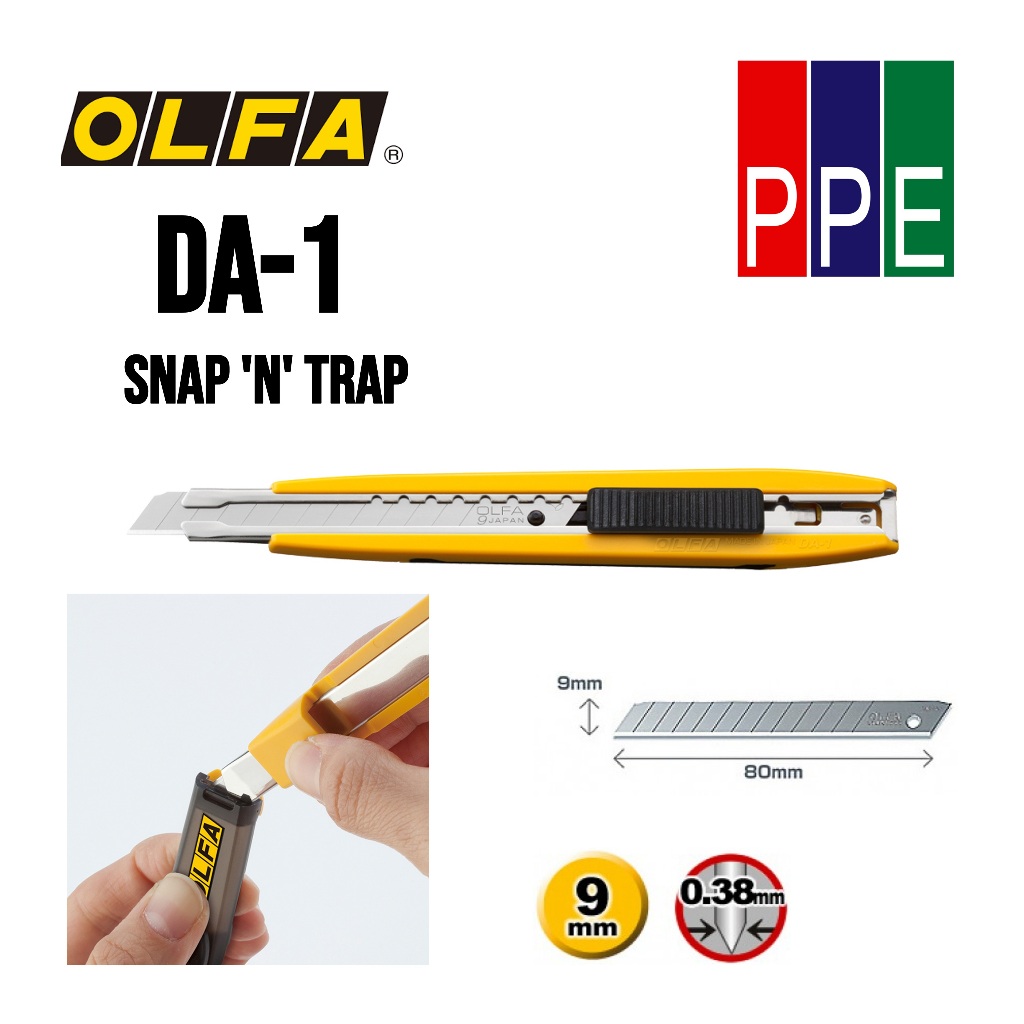 DA-1 [OLFA] มีดคัตเตอร์ขนาด 9mm.หักและเก็บใบมีดได้ Safe Blade Disposal Case + Snap-off Blade ...