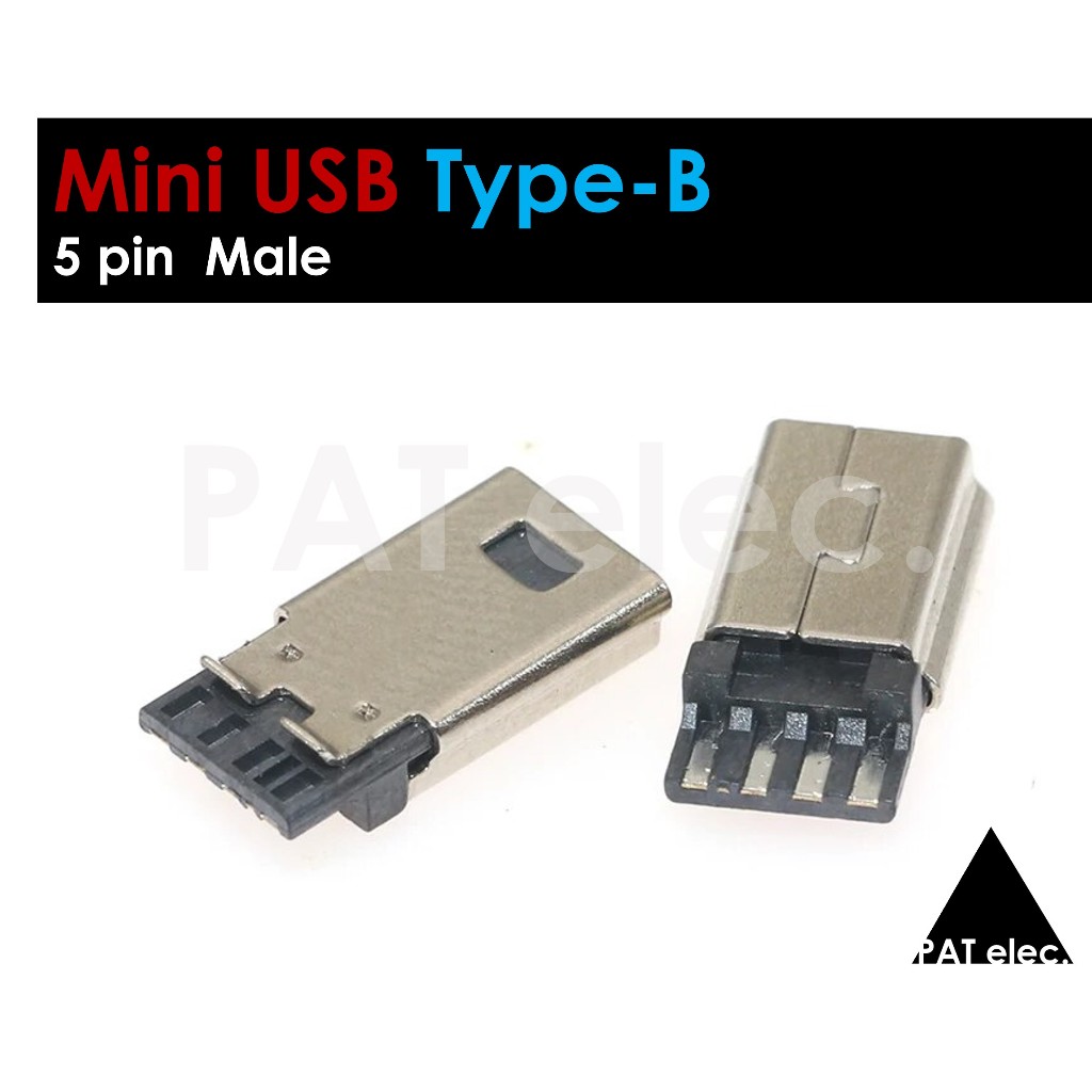 88. อะไหล่ พอร์ต ขั้วต่อ ตัวผู้ Mini USB 5 Pin Male Connector Jack Tail ...