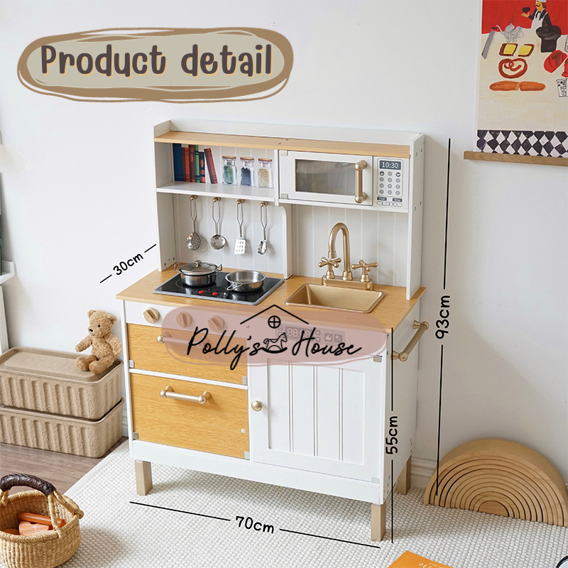 Luxury Play Kitchen ชุดครัวไม้ สไตล์โมเดิร์น หรูหรา สีขาวทอง by Polly's ...
