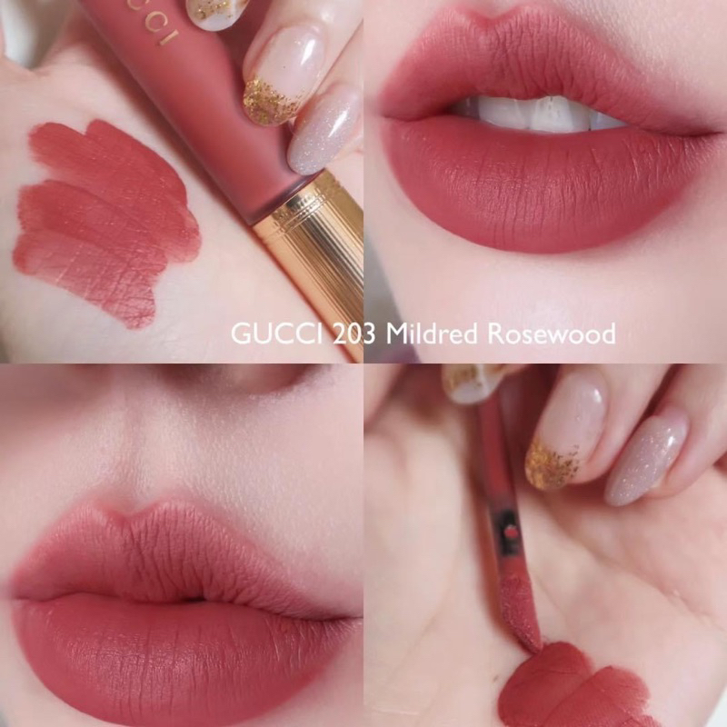 สี 203 Gucci Rouge a Levres Liquid Matte Lip Colour 6.5 ml. | Shopee ...