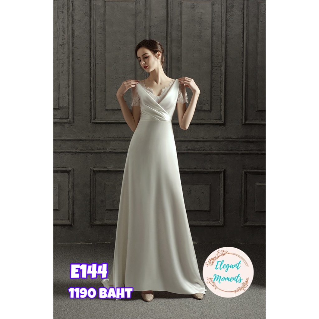 ชุดแต่งงาน รหัส E144 ชุดเจ้าสาว ชุดถ่ายพรีเวดดิ้ง ชุดafter party | Shopee Thailand