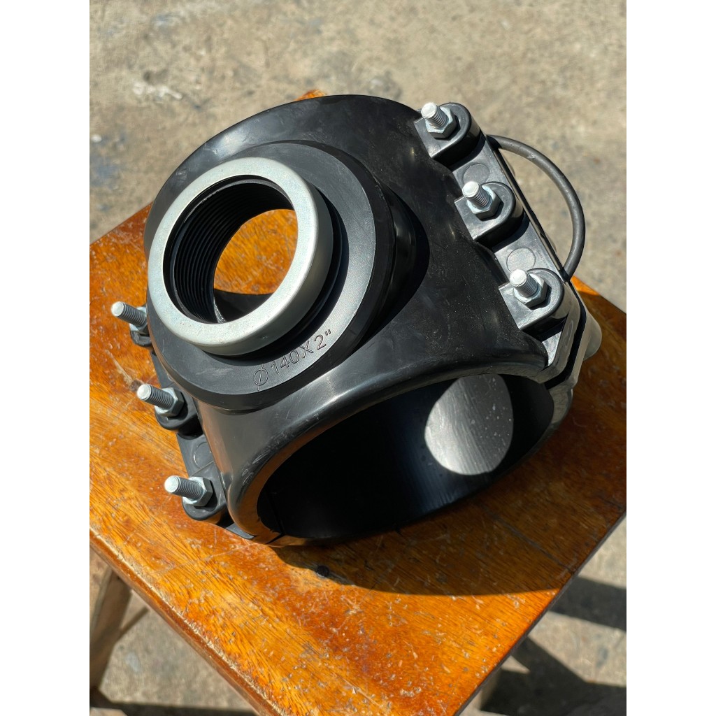 PE แคล้มรัดแยก ออกด้านเดียว ขนาด 140mm. Saddle Clamp PE แคล้มป์รัดแยกPE ...