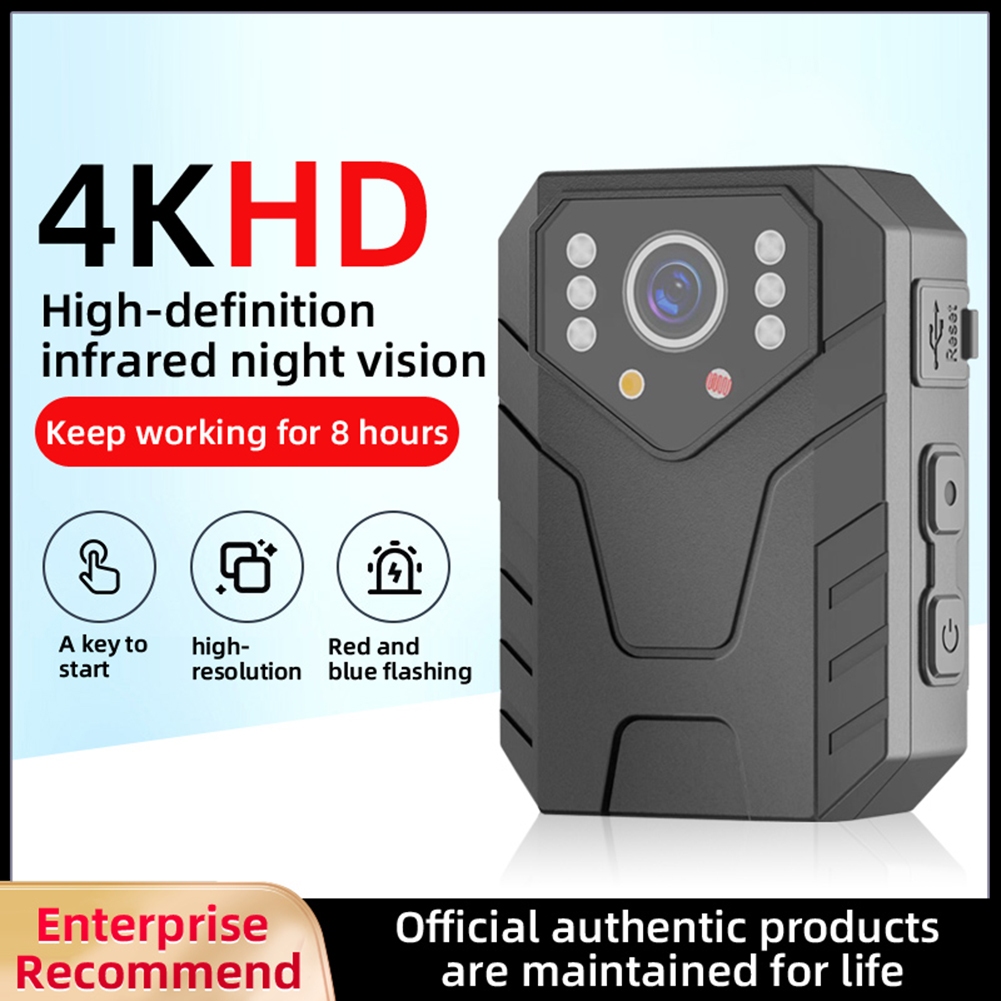 4K HD มินิบอดี้กล้อง 2 นิ้วหน้าจอสัมผัส IPS Night Vision Recorder กล้อง ...