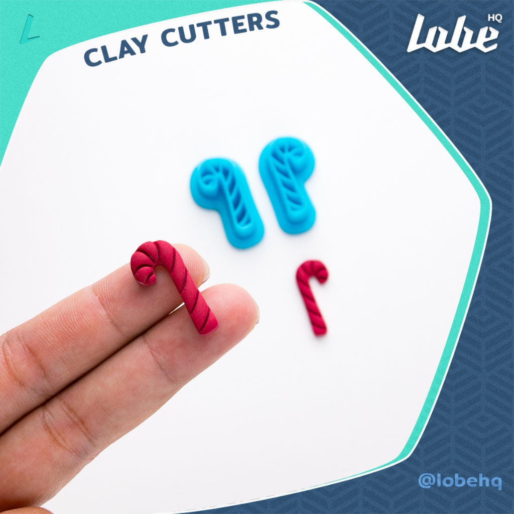 Lobehq Candy Cane B Polymer Clay Cutter/ แม่พิมพ์กดดินโพลิเมอร์รูปทรง ...