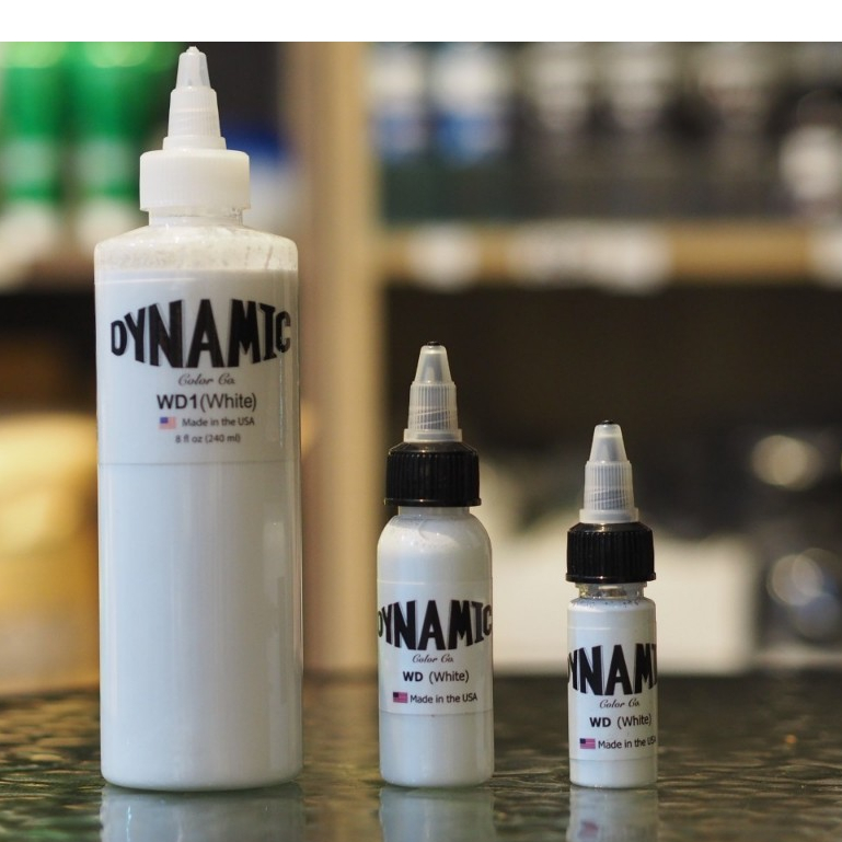 หมึกสัก DYNAMIC INK WD1 สีขาว แบ่งขาย 10ml. / 15 ml. 30ml.แท้100% ...