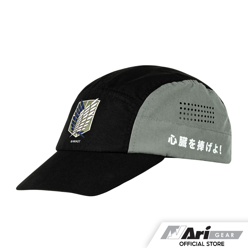 ARI X AOT RUNNING CAP - BLACK/GREY/WHITE หมวกอาริ ผ่าพิภพไททัน สีดำ ...
