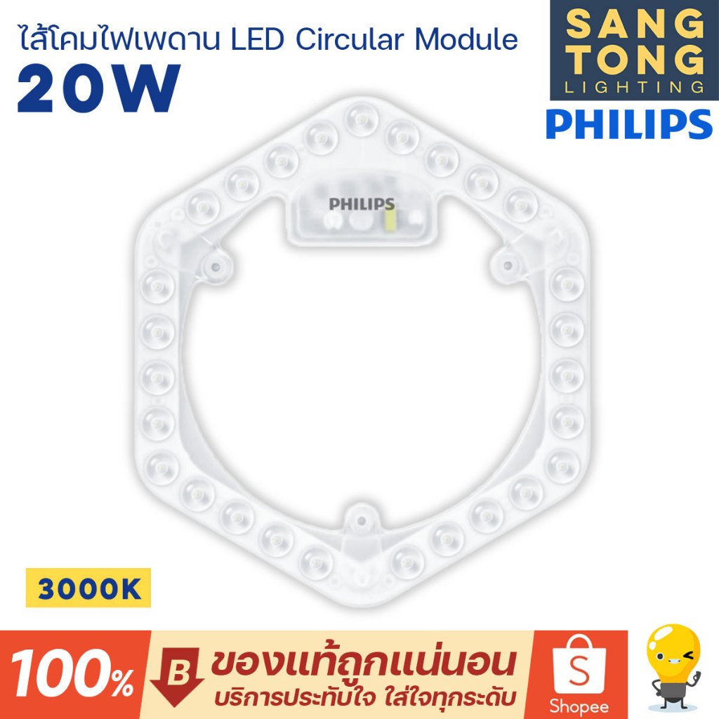 Philips LED MOD 20W โคมไฟเพดาน LED Ceiling Module Circular แสง 3000K ...
