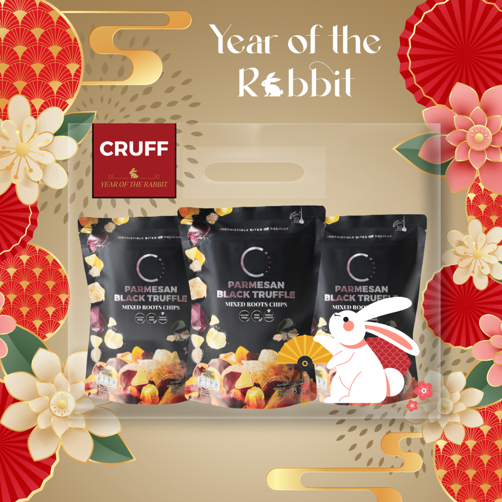 Cruff Mixed Root Chips Black truffle 75g. แผ่นมันหลากสีบางกรอบ หอมเห็ดท ...
