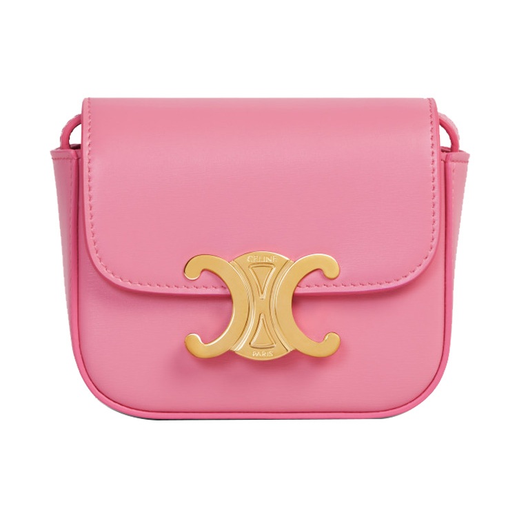⚡พร้อมส่ง⚡เซลีน Pink สีชมพู CELINE MINI TRIOMPHE CLAUDE IN SHINY ...