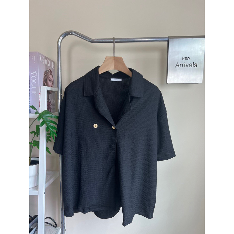 ANA SHIRT เสื้อเชิ้ตผ้ายืดทางoversize แต่งปกสูท ทรงสวยดูดีมาก ใส่เป็น ...