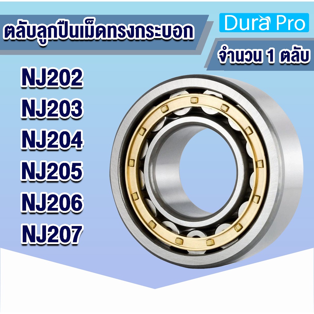 NJ202 NJ203 NJ204 NJ205 NJ206 NJ207 ตลับลูกปืนเม็ดทรงกระบอก ( Cylindrical Roller Bearings ) NJ ...