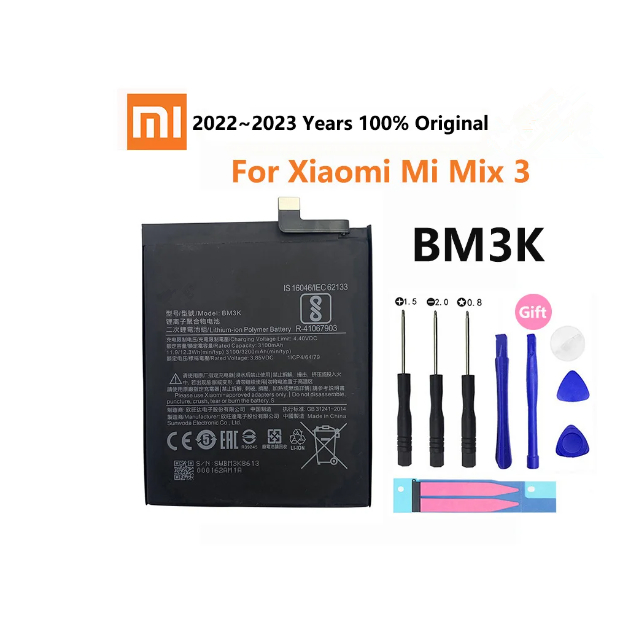 100% ต้นฉบับ Xiaomi [BM3K] สำหรับ Xiaomi Mix 3 Mix3 3200mAh โทรศัพท์มือถือเปลี่ยนแบตเตอรี่แจก ...