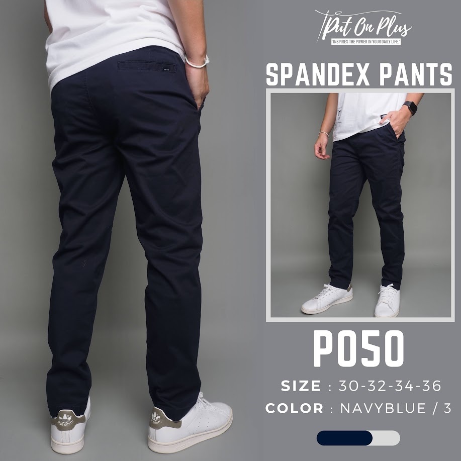 GOODWIN - P050 SPANDEX PANTS กางเกงขายาวผู้ชาย ผ้ายืดเอวยืด มีเชือกผูก | Shopee Thailand
