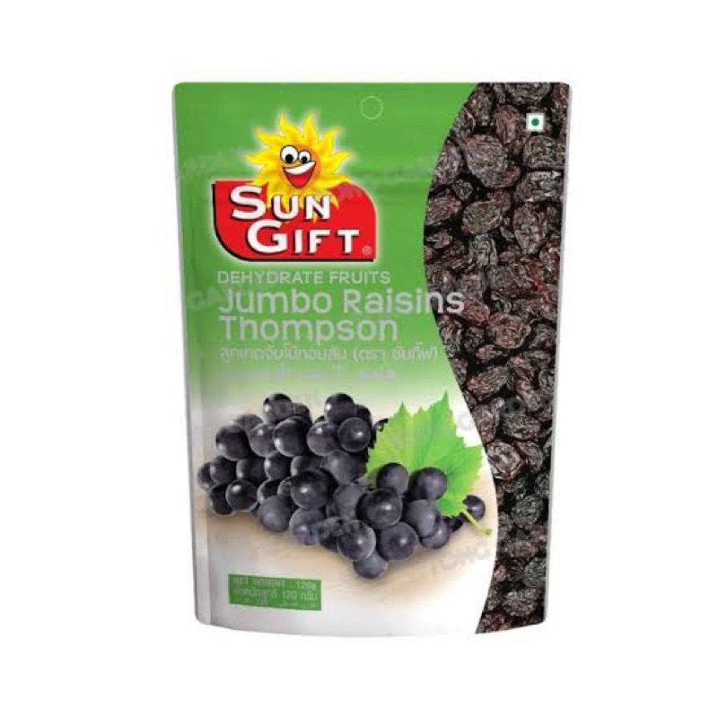 Sun gift jumbo raisins 120g. ซันคิส ลูกเกดดำจัมโบ้ พร้อมส่ง | Shopee ...