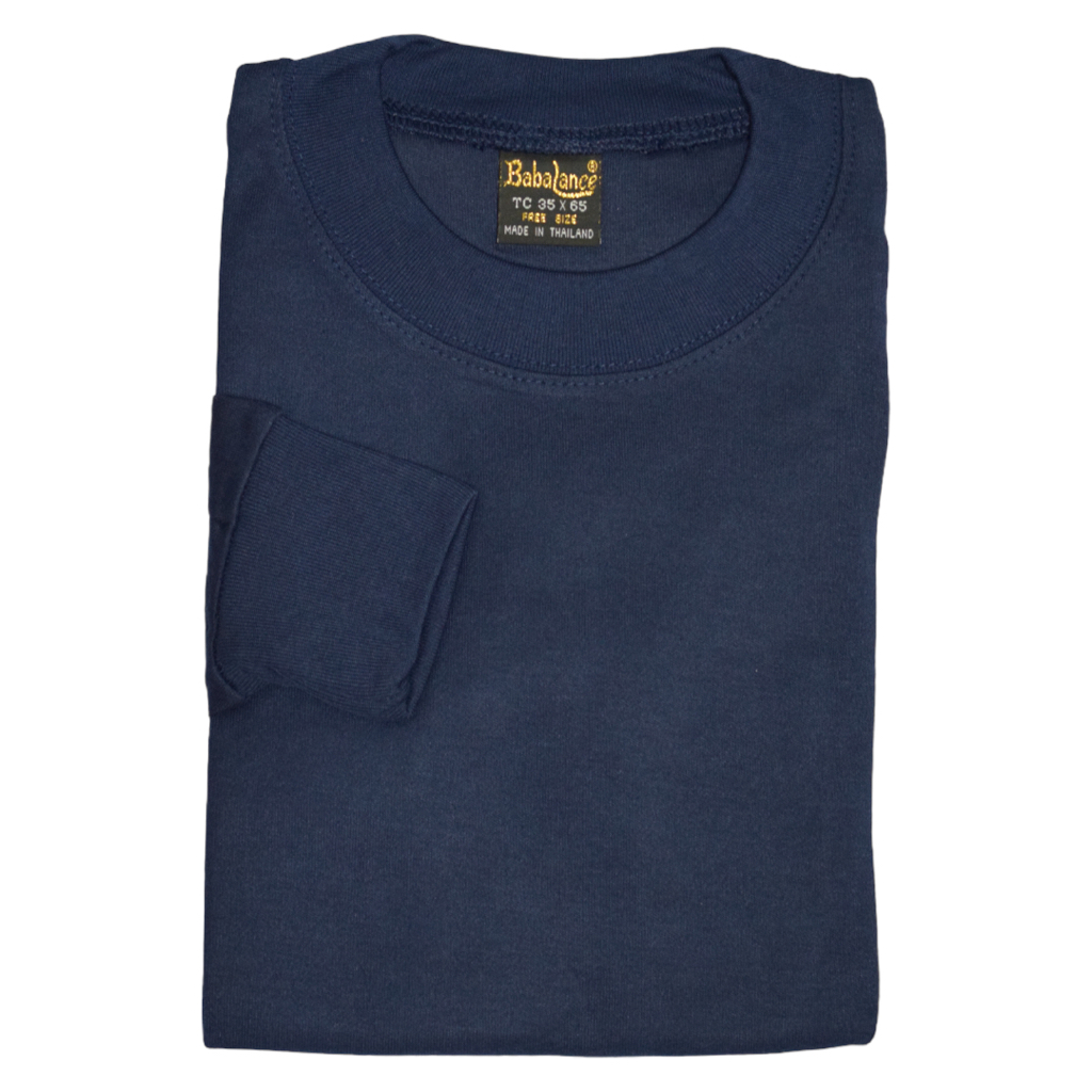 เสื้อยืด คอกลมแขนยาว สีล้วน ยี่ห้อ Babalance(บาบาลานซ์)/Baleena(บาลีนา ...