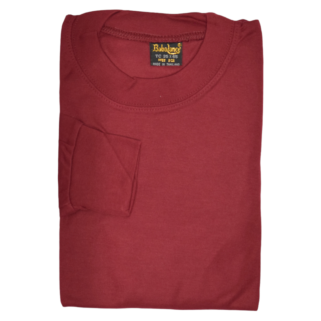 เสื้อยืด คอกลมแขนยาว สีล้วน ยี่ห้อ Babalance(บาบาลานซ์)/Baleena(บาลีนา ...