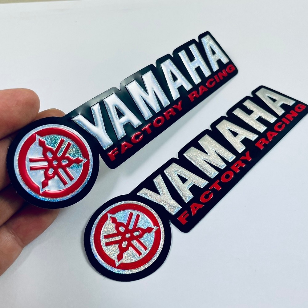 สติ๊กเกอร์ Yamaha Racing Sticker ยามาฮ่า Logo โลโก้ สีแดง สติกเกอร์ 3D ...