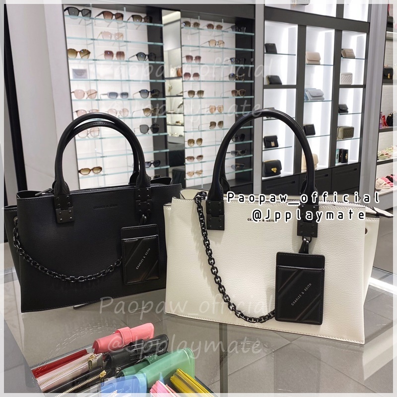 กระเป๋า Charles & Keith รุ่น Double Top Handle Structured Bag : CK2 ...