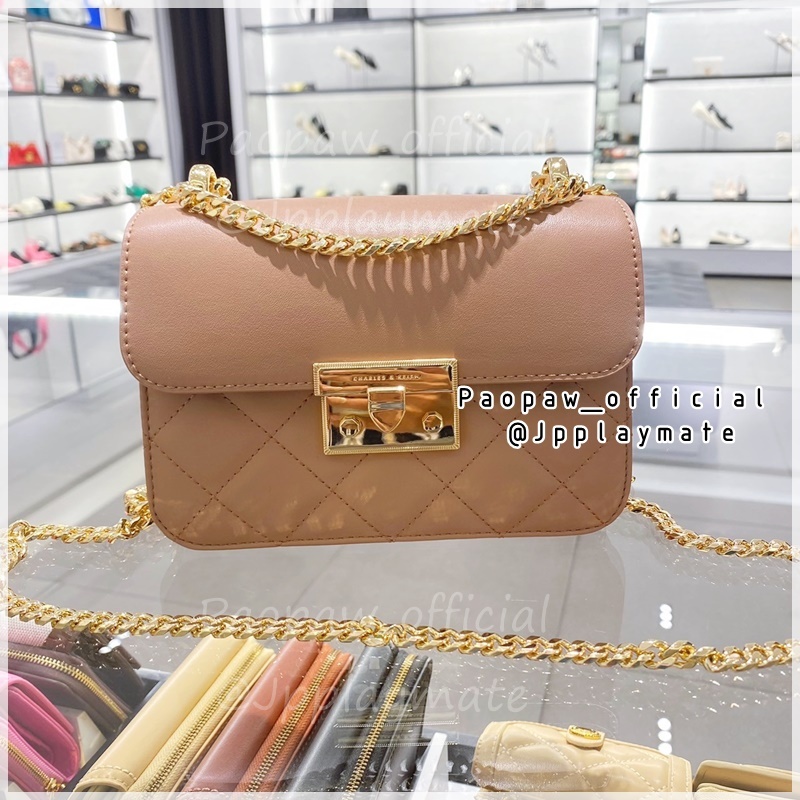 กระเป๋า Charles & Keith รุ่น Quilted Push-Lock Chain-Handle Bag : CK2 ...