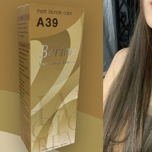 เบอริน่า A39 สีบลอนด์ประกายหม่นเขียว สีผม สีย้อมผม เปลี่ยนสีผม ครีมย้อม ...