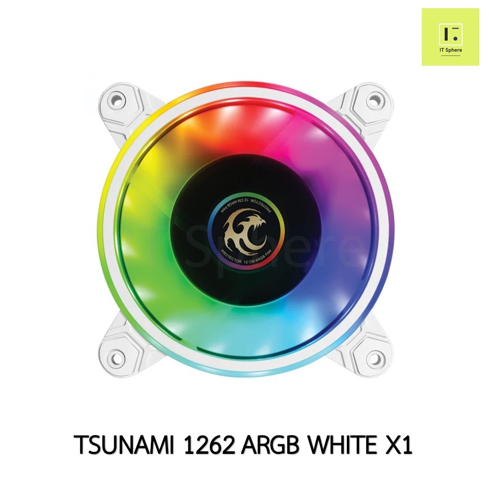 พัดลมเคส TSUNAMI 1262 ARGB BLACK WHITE PACK1 PACK3 120mm FAN CASE ...
