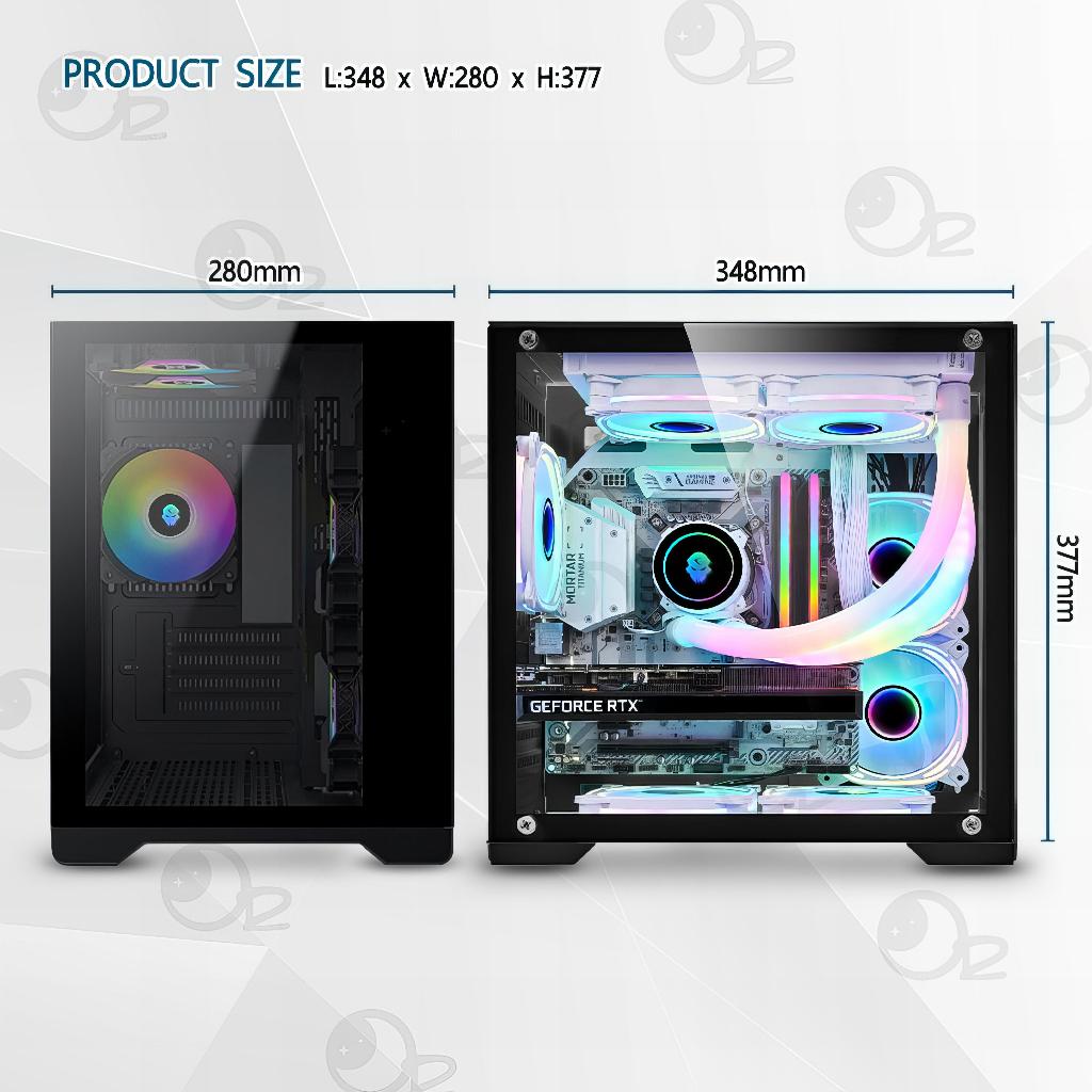 รับประกัน 1 ปี – เคสคอมพิวเตอร์ พร้อม พัดลม RGB เคสคอม เคสเกมมิ่ง สีดำ ...