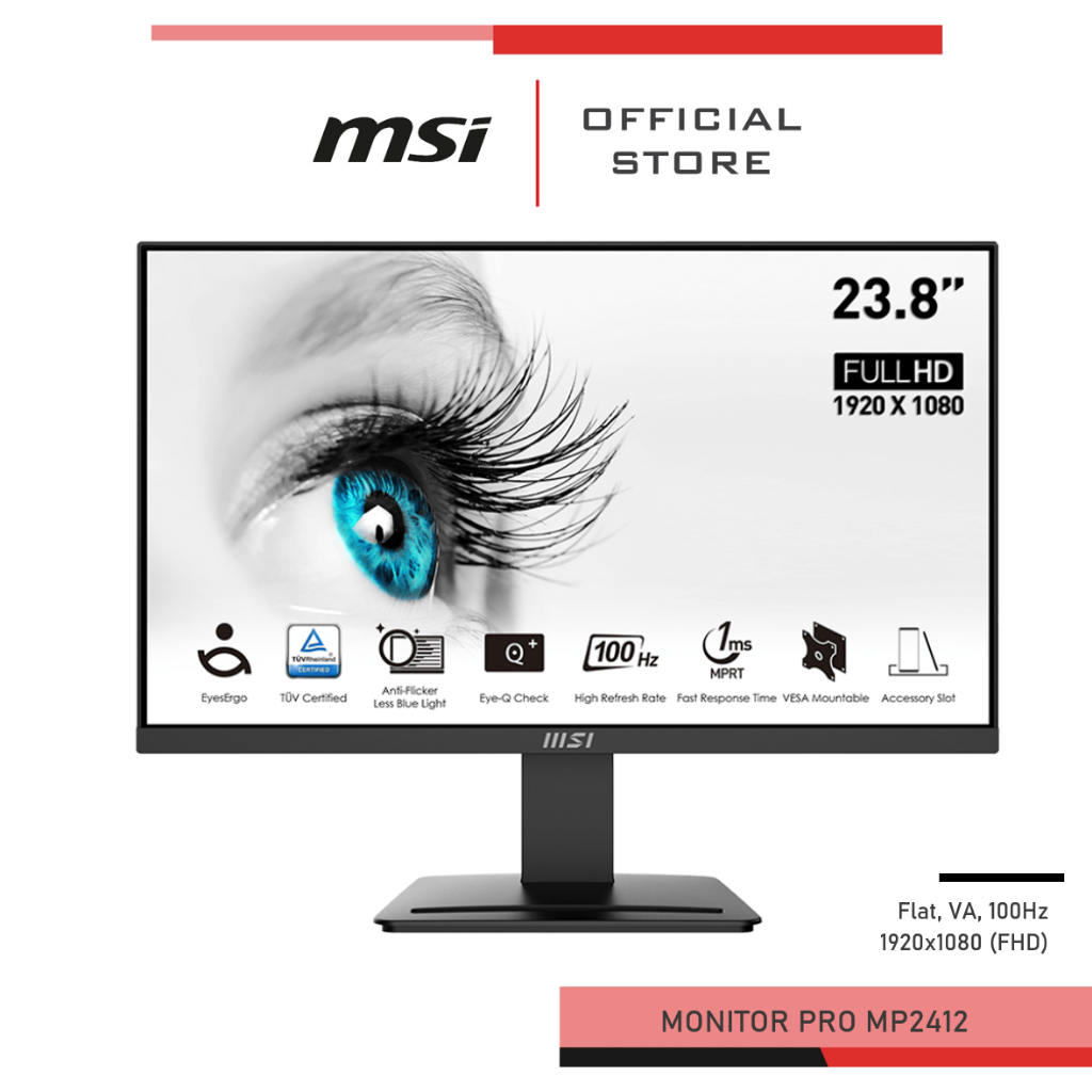 [Pre-Order] MSI PRO MP2412 Monitor สีดำ (จอ 23.8นิ้ว FHD,100Hz) จอ ...