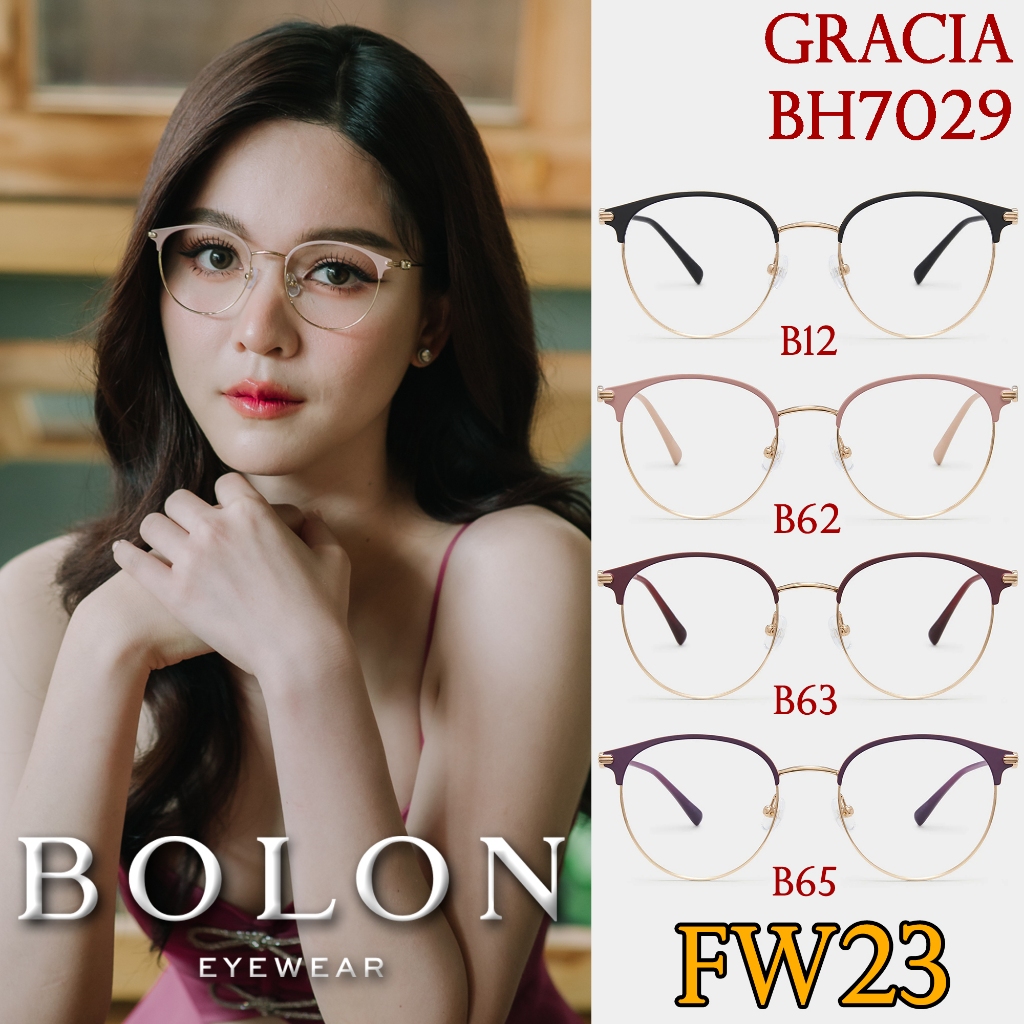 FW23 BOLON กรอบแว่นสายตา รุ่น Gracia BH7029 B12 B62 B63 B65 [Alloy+Stainless-Steel/β-Titanium ...